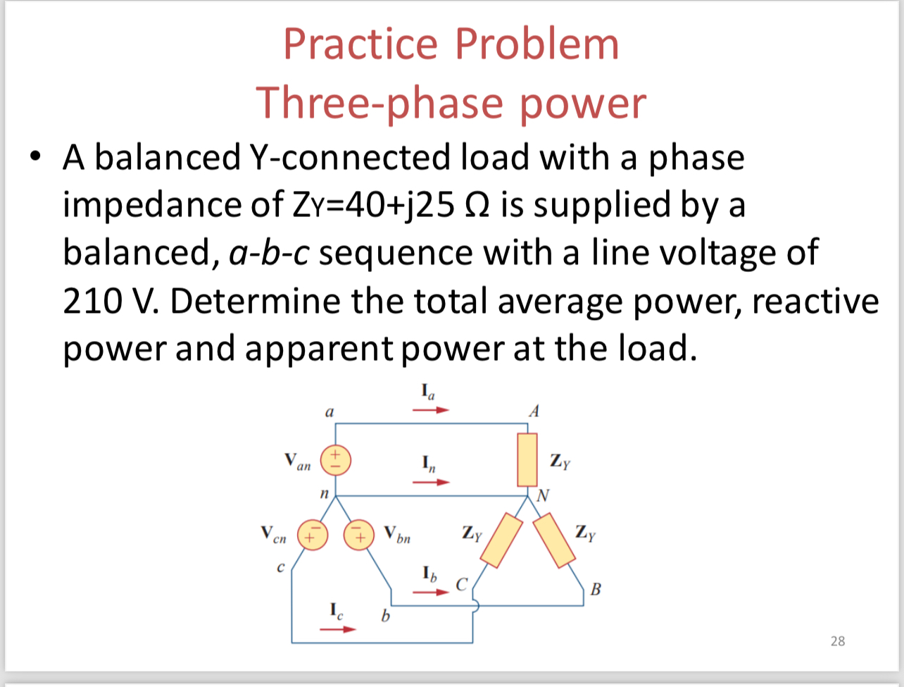 Solved Practice ProblemThree-phase powerA balanced | Chegg.com