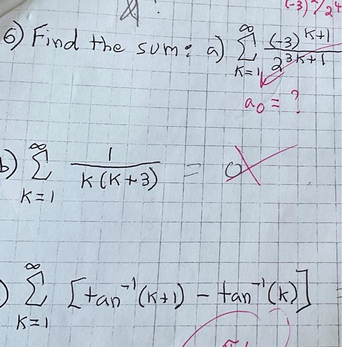 Solved \\( \\begin{array}{l}\\text { 6) Find the sum: a) } | Chegg.com