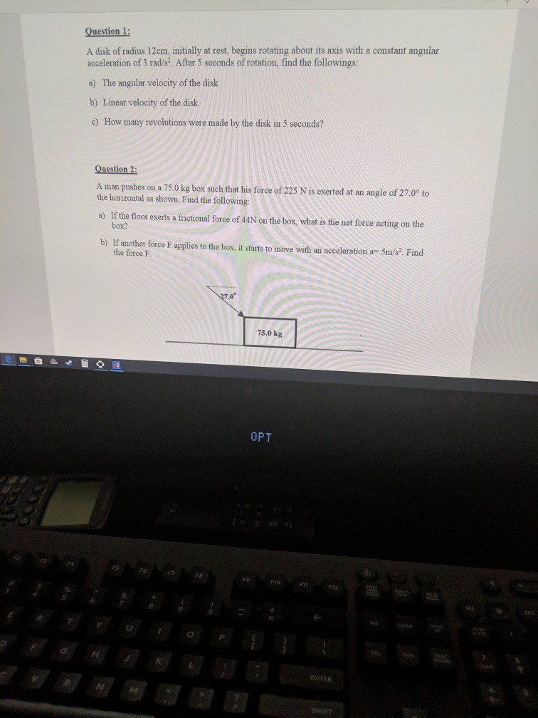Solved Question 1: A disk of radius 12cm, initially at rest, | Chegg.com