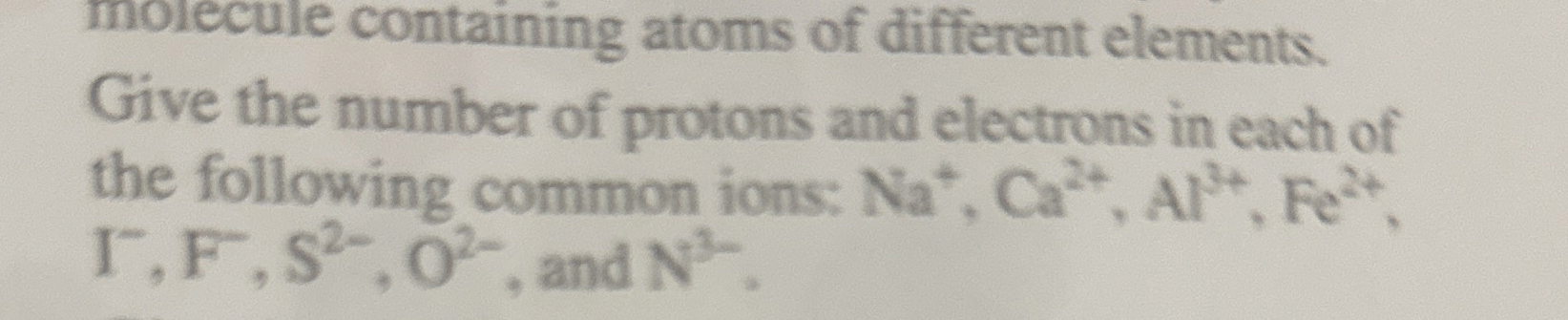 Solved molecule containing atoms of different elements.Give | Chegg.com