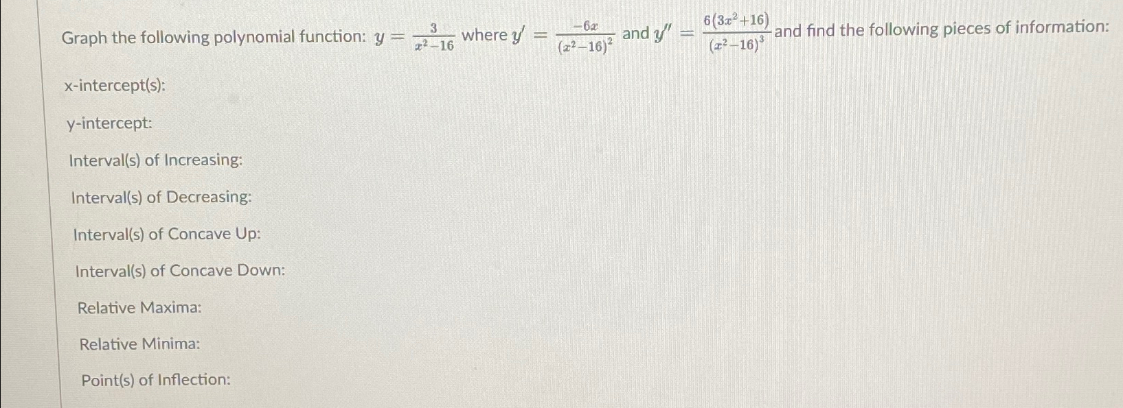 Graph the following polynomial function: | Chegg.com