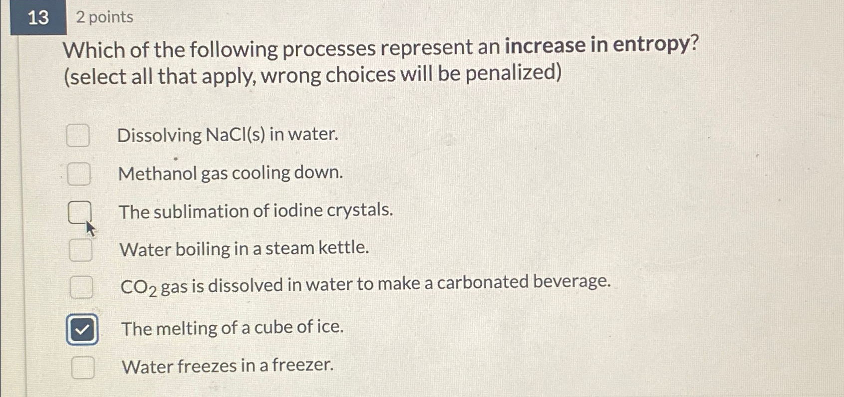 Solved 132 ﻿pointsWhich of the following processes represent | Chegg.com