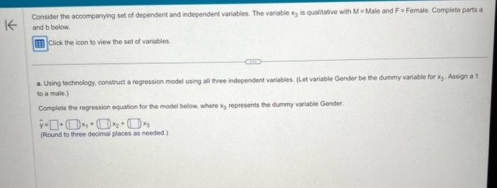 Solved Consider the accompanying set of dependent and | Chegg.com