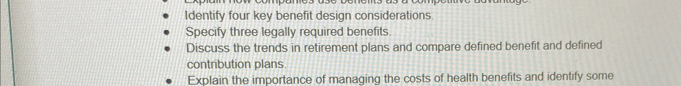 Solved Identify four key benefit design | Chegg.com