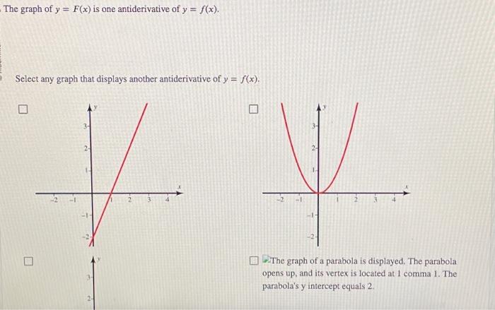 The graph of y=F(x) is one antiderivative of y=f(x). | Chegg.com