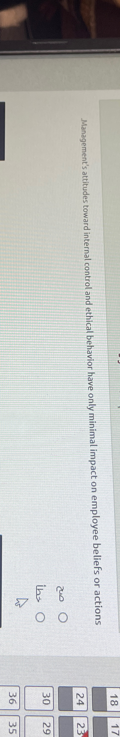 Solved Management's attitudes toward internal control and | Chegg.com