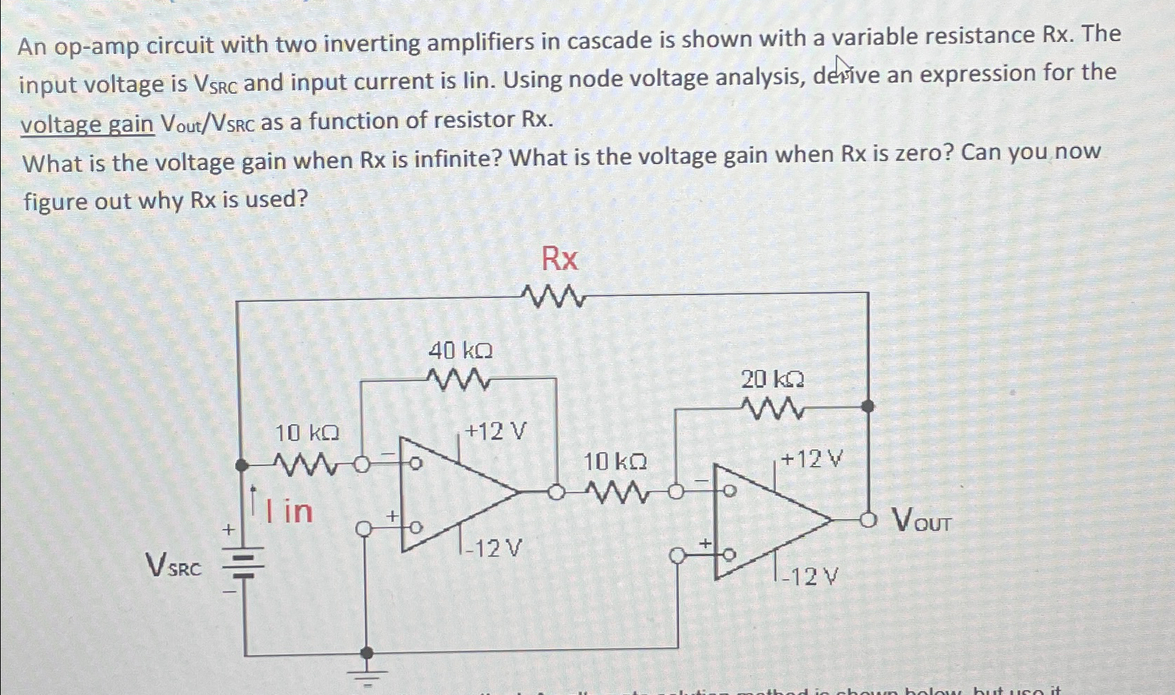 Solved An op-amp circuit with two inverting amplifiers in | Chegg.com