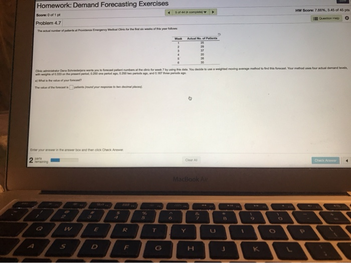 Solved Homework Demand Forecasting Exercises Score Of 1 Pt