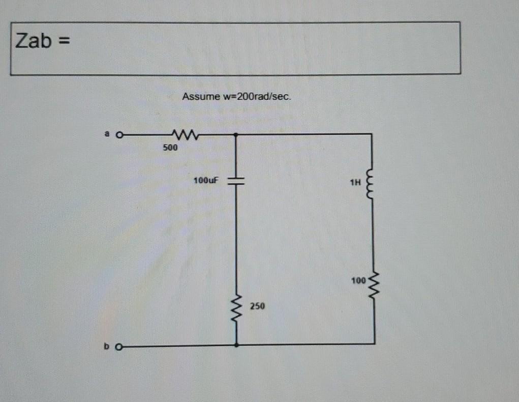 Solved calculate equivalent impedance of a circuit given a | Chegg.com