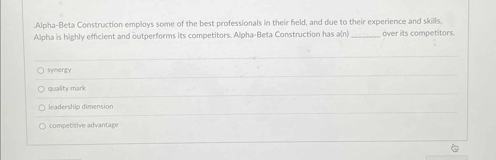 Solved Alpha-Beta Construction employs some of the best | Chegg.com