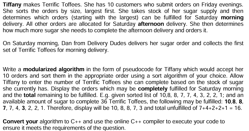 Solved I need assistance with the C++ ﻿code for the sorting | Chegg.com