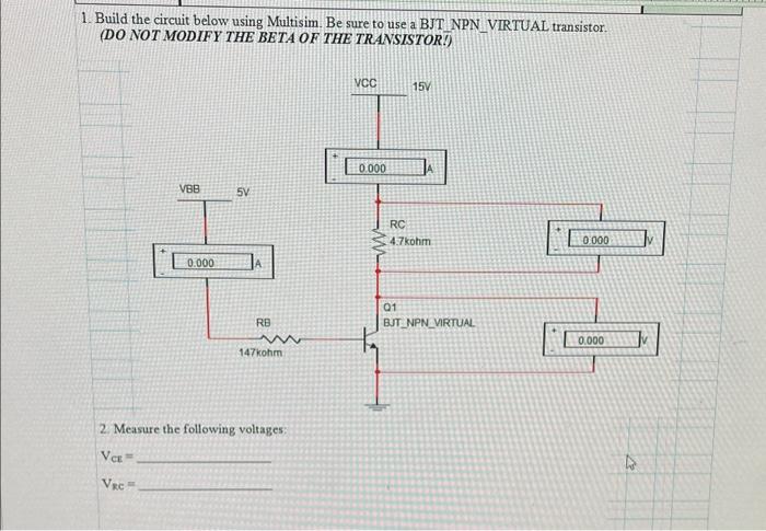 Solved Build the circuit below using Multisim. Be sure to | Chegg.com