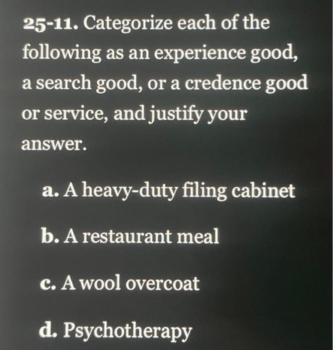 Solved 25-11. Categorize each of the following as an | Chegg.com