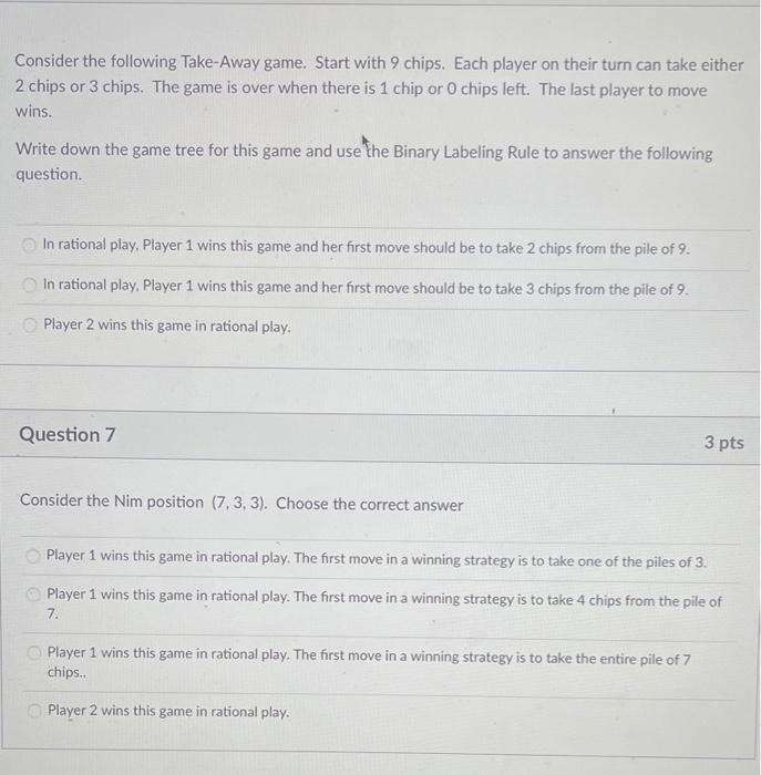 Solved Consider the following Take-Away game. Start with 9 | Chegg.com