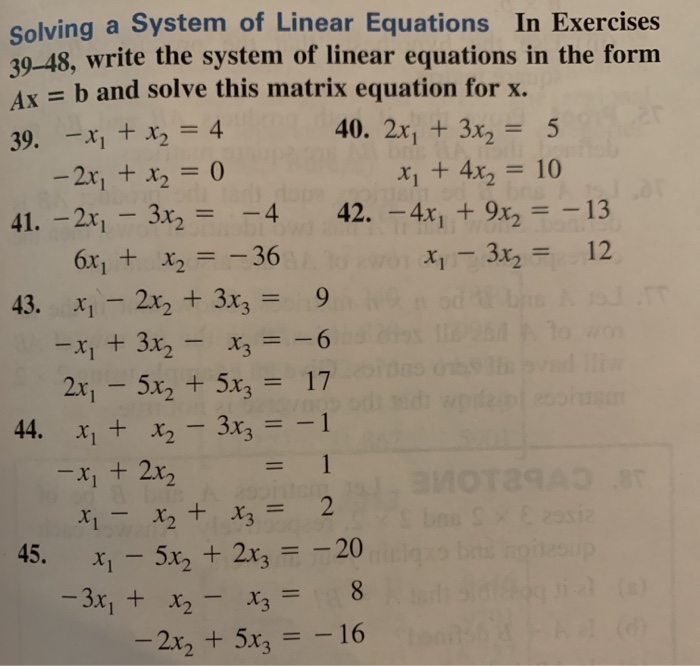 Solved Solving a System of Linear Equations In Exercises | Chegg.com