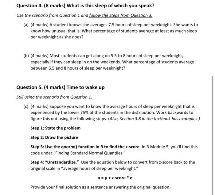 Solved Question 1. (3 marks) Who needs sleep? The file "L15 | Chegg.com