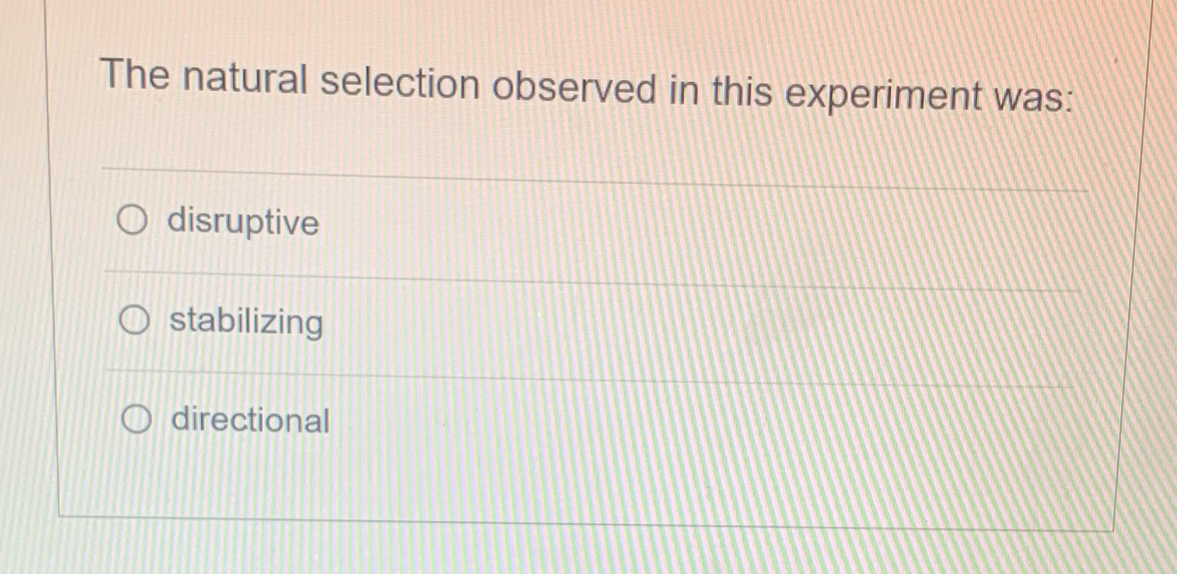 Solved The natural selection observed in this experiment | Chegg.com