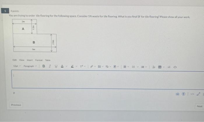 Solved You are trying to order tile flooring for the | Chegg.com