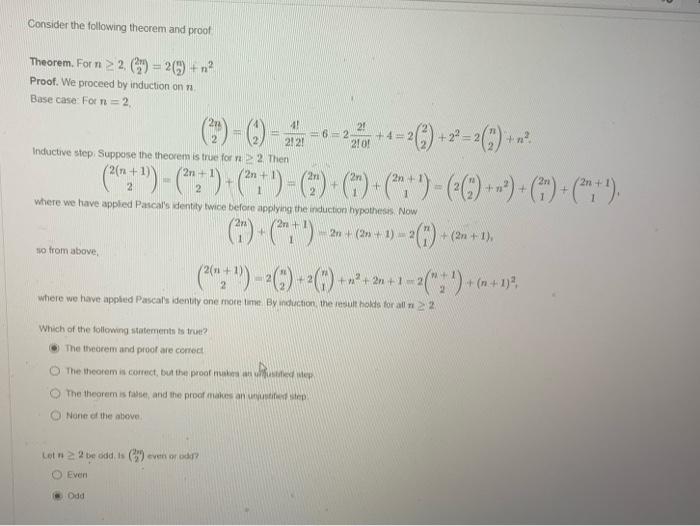 Solved Consider the following theorem and proof Theorem. | Chegg.com
