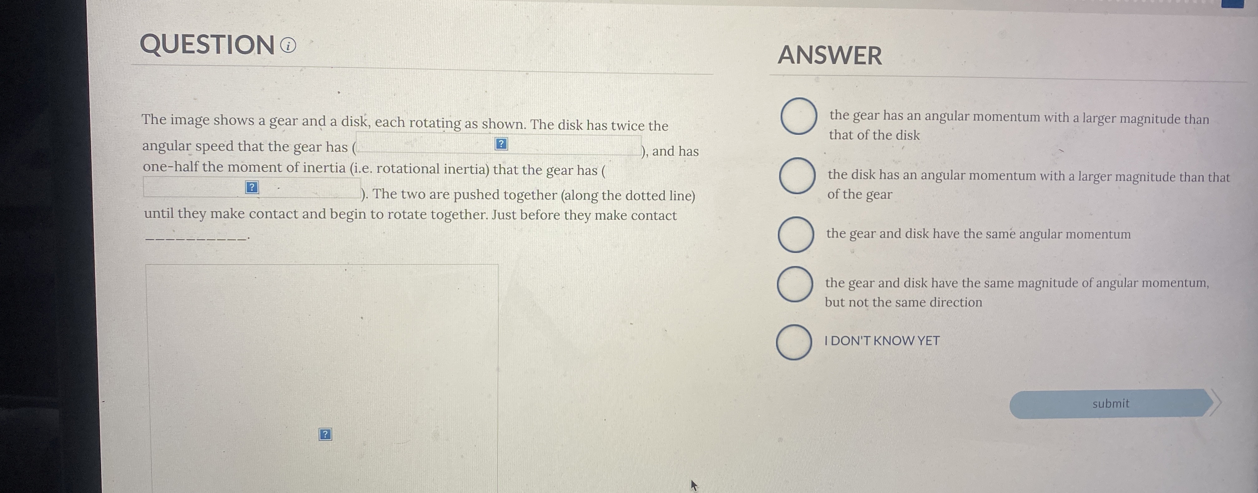 Solved QUESTION o.ANSWERThe image shows a gear and a disk, | Chegg.com