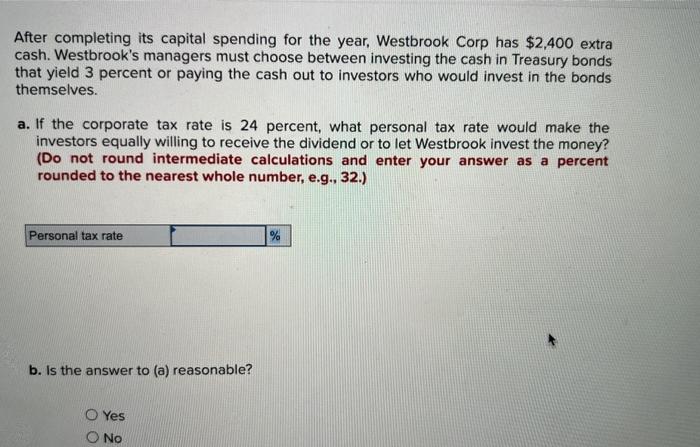 Solved After completing its capital spending for the year, | Chegg.com
