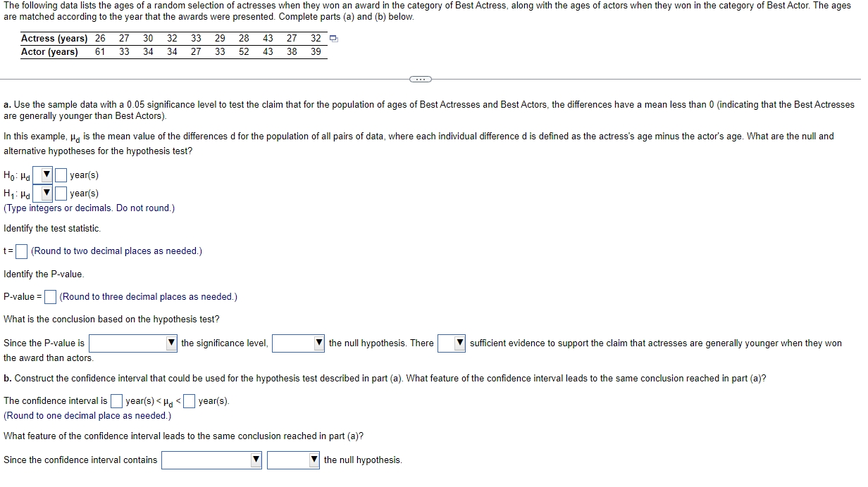 Solved are matched according to the year that the awards | Chegg.com