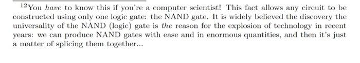 Solved NAND is universal for classical computation. Recall | Chegg.com