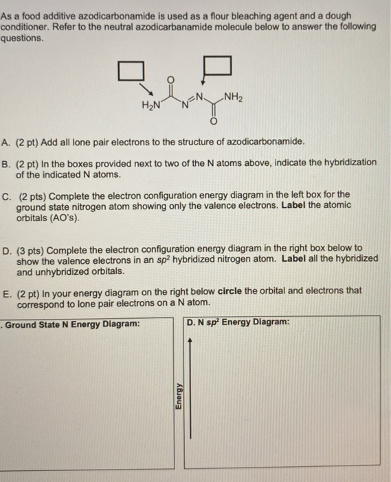 Solved As a food additive azodicarbonamide is used as a | Chegg.com