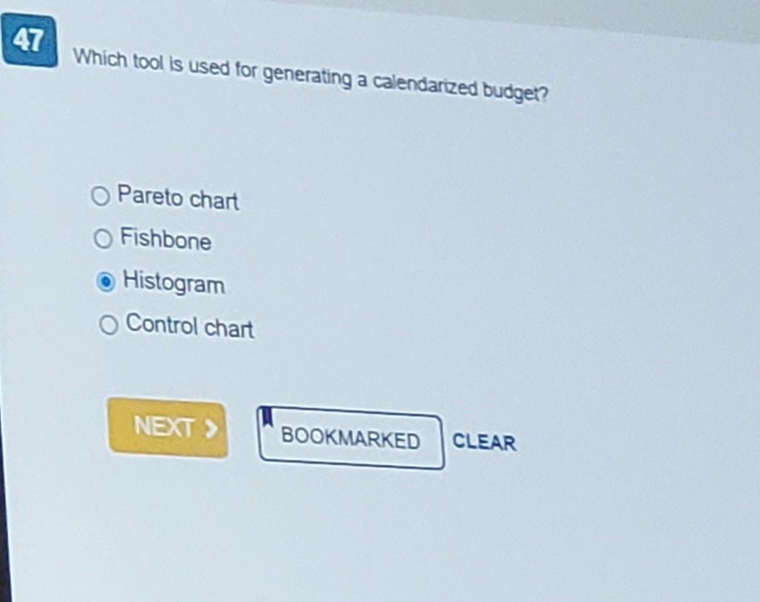 Solved 47 Which tool is used for generating a calendarized | Chegg.com