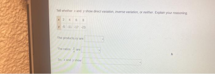 Solved The variables x and y vary inversely, and y=5 won x=2 | Chegg.com