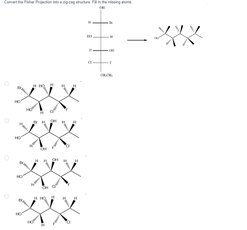Convert the Fisher Projection into a zig-zag | Chegg.com