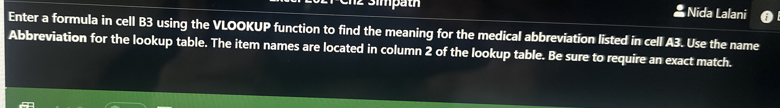 Solved 8Enter a formula in cell B3 ﻿using the VLOOKUP | Chegg.com