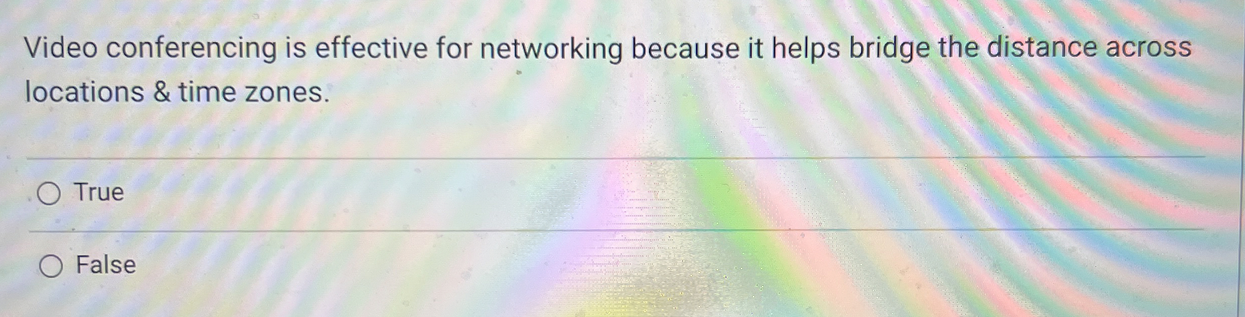 Solved Video conferencing is effective for networking | Chegg.com