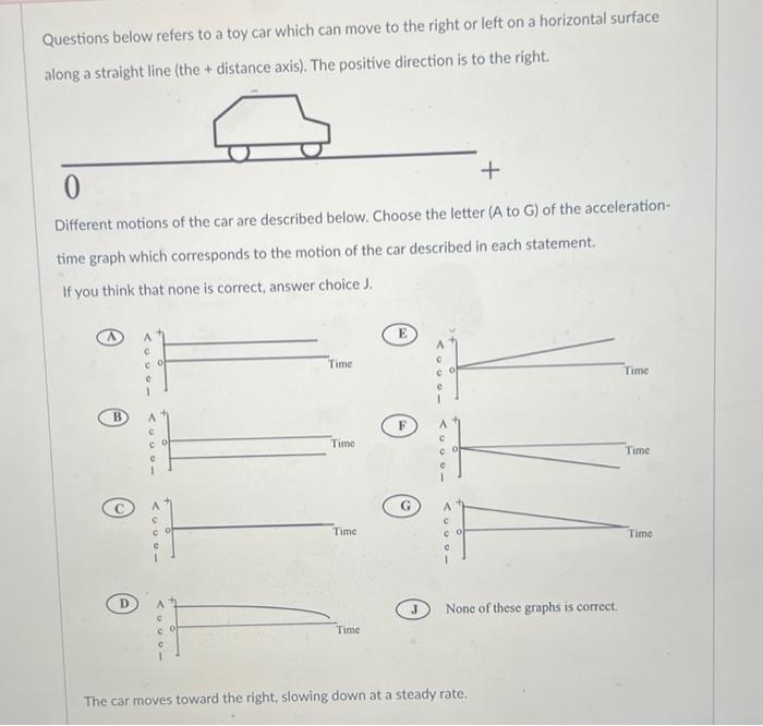 Solved Questions below refers to a toy car which can move to | Chegg.com