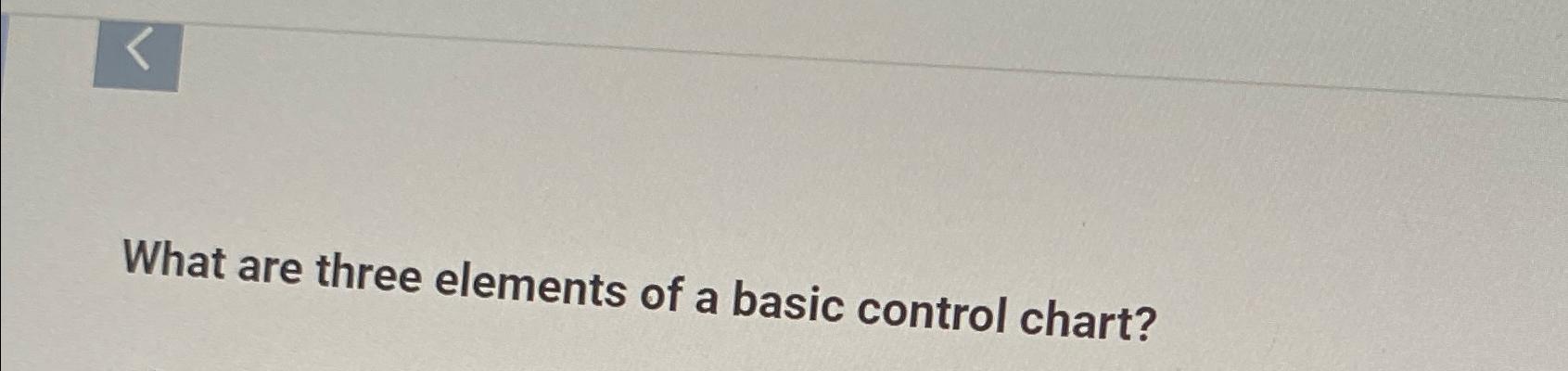 Solved What are three elements of a basic control chart? | Chegg.com