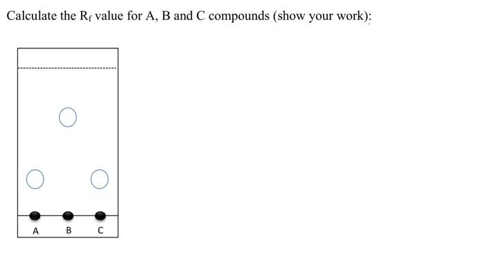 Solved Calculate the Rx value for A, B and C compounds (show | Chegg.com