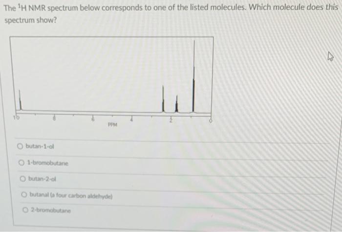 Solved The 1H NMR spectrum below corresponds to one of the | Chegg.com