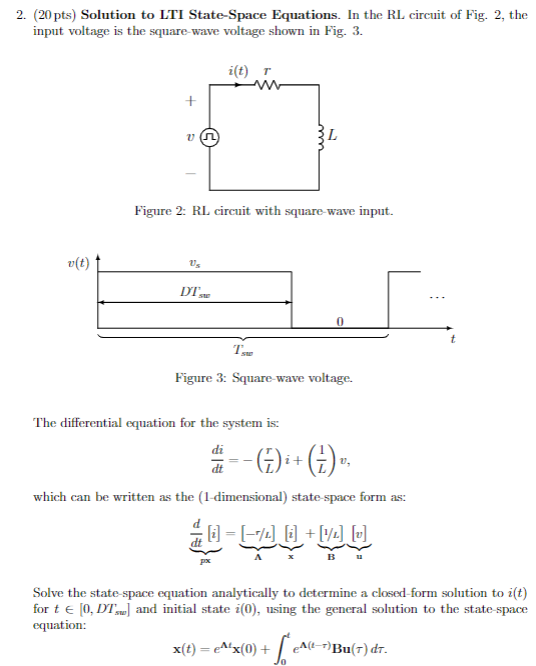 Solved (20 ﻿pts) ﻿Solution to LTI State-Space Equations. In | Chegg.com