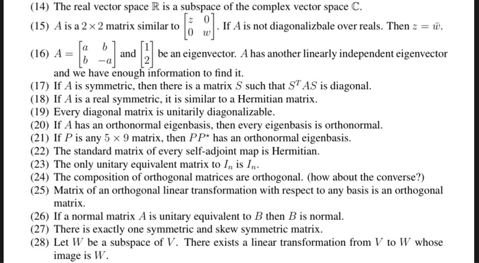 Solved (14) The real vector space R is a subspace of the | Chegg.com