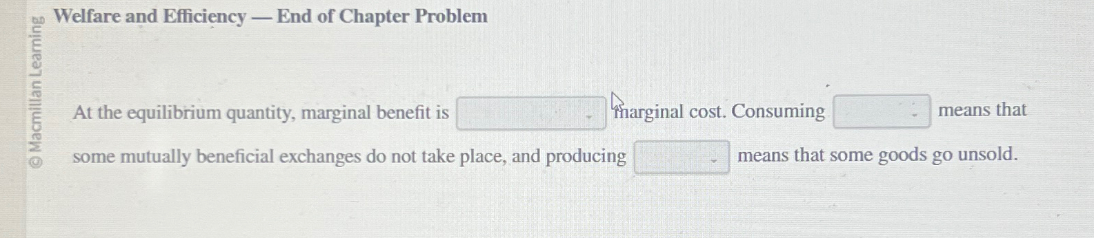 Solved Welfare and Efficiency - ﻿End of Chapter ProblemAt | Chegg.com