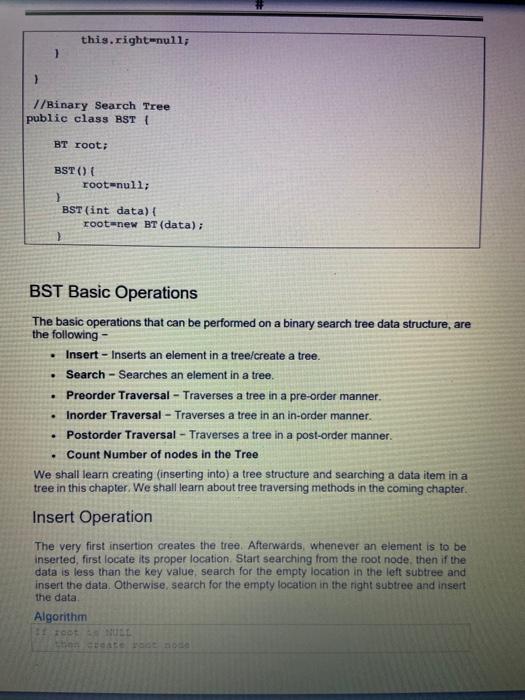 Solved Binary Trees Bt And Binary Search Trees Bst Binary