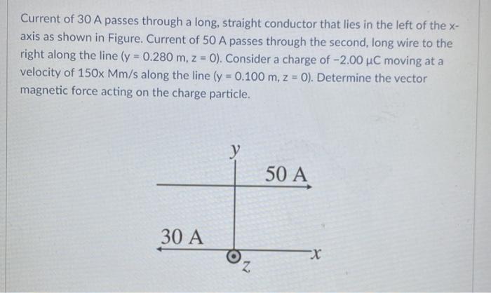 Solved Current of 30 A passes through a long, straight | Chegg.com