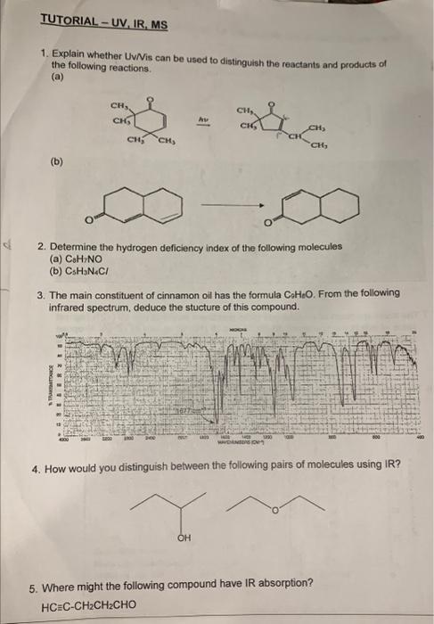 Solved 1. Explain whether UvNis can be used to distinguish | Chegg.com