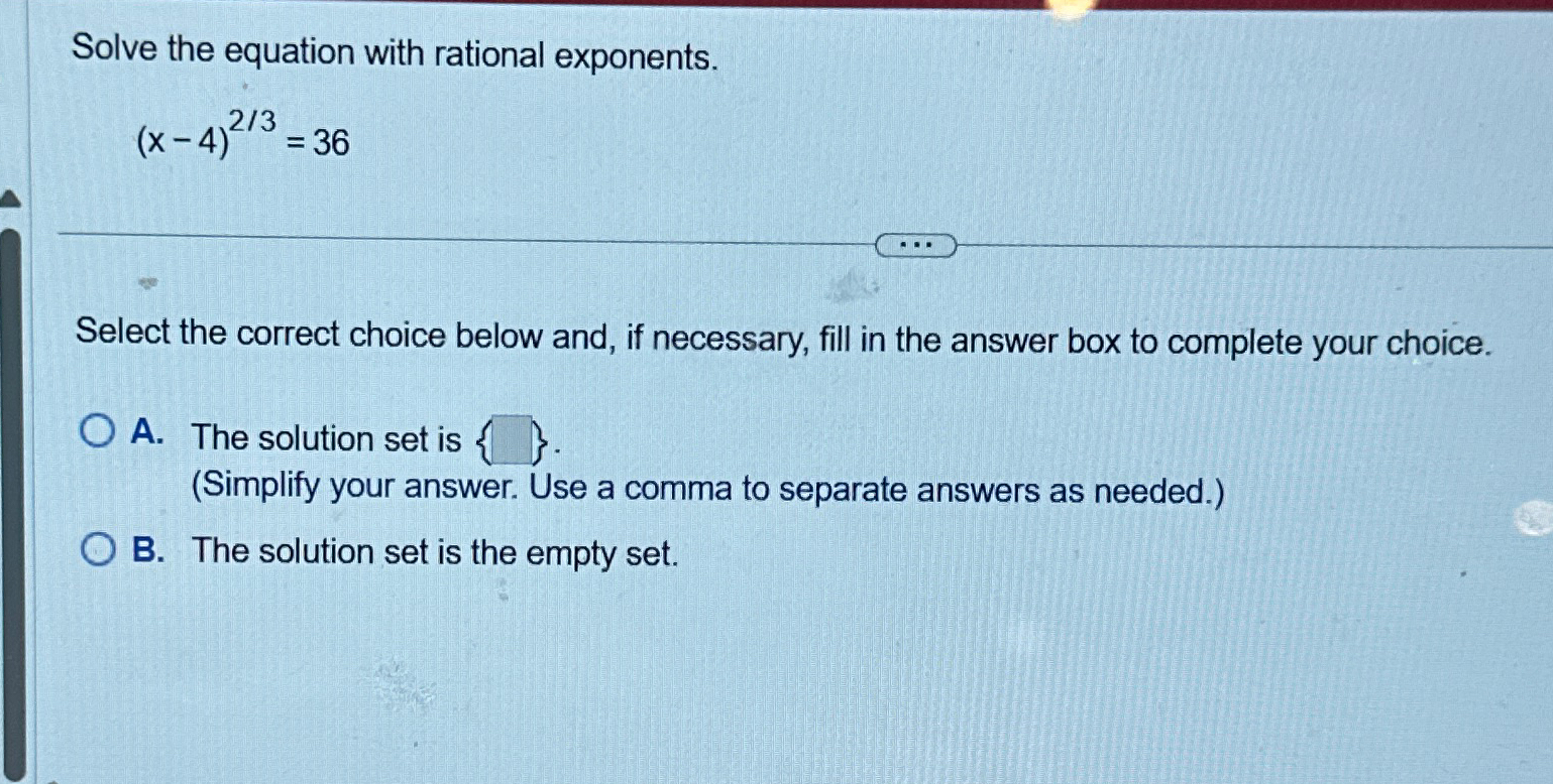 Solved Solve the equation with rational | Chegg.com