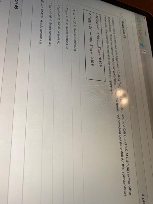 Solved What reaction occurs at the anode during the | Chegg.com