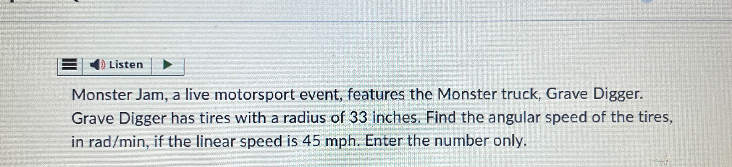 Solved Monster Jam, a live motorsport event, features the | Chegg.com