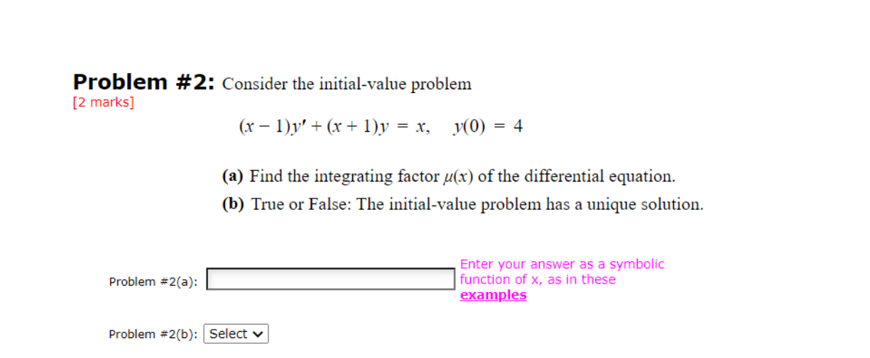 Solved Problem # 2: Consider the initial-value problem[2 | Chegg.com