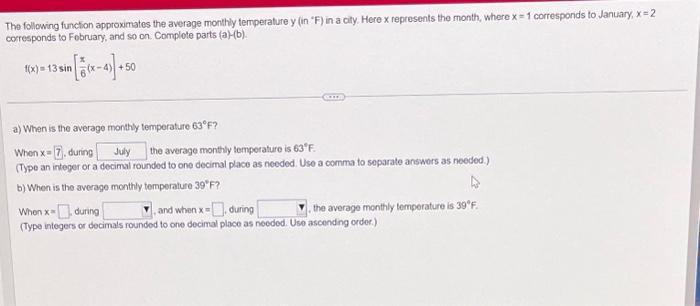 Solved The following function approximates the average | Chegg.com