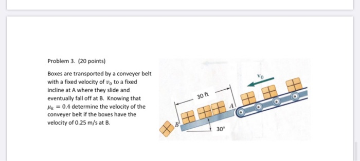 Solved Problem 3. (20 points) Boxes are transported by a | Chegg.com