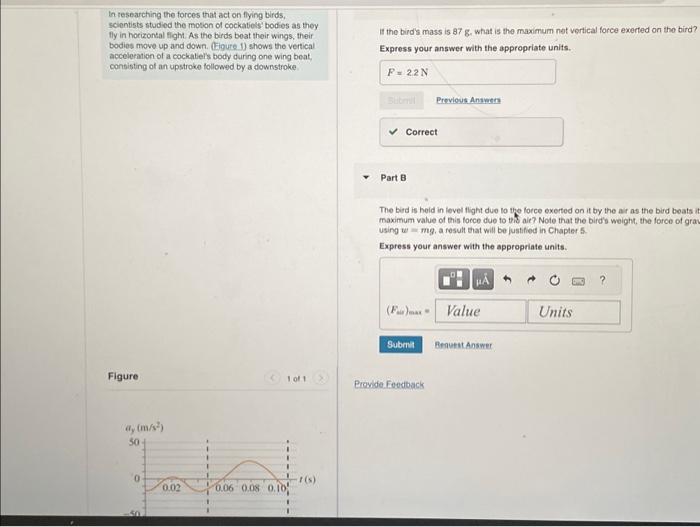 Solved In researching the forces that act on flying birds, | Chegg.com
